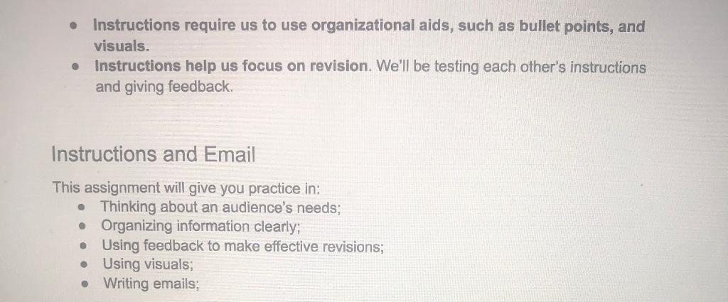Solved Instructions require us to use organizational aids, | Chegg.com
