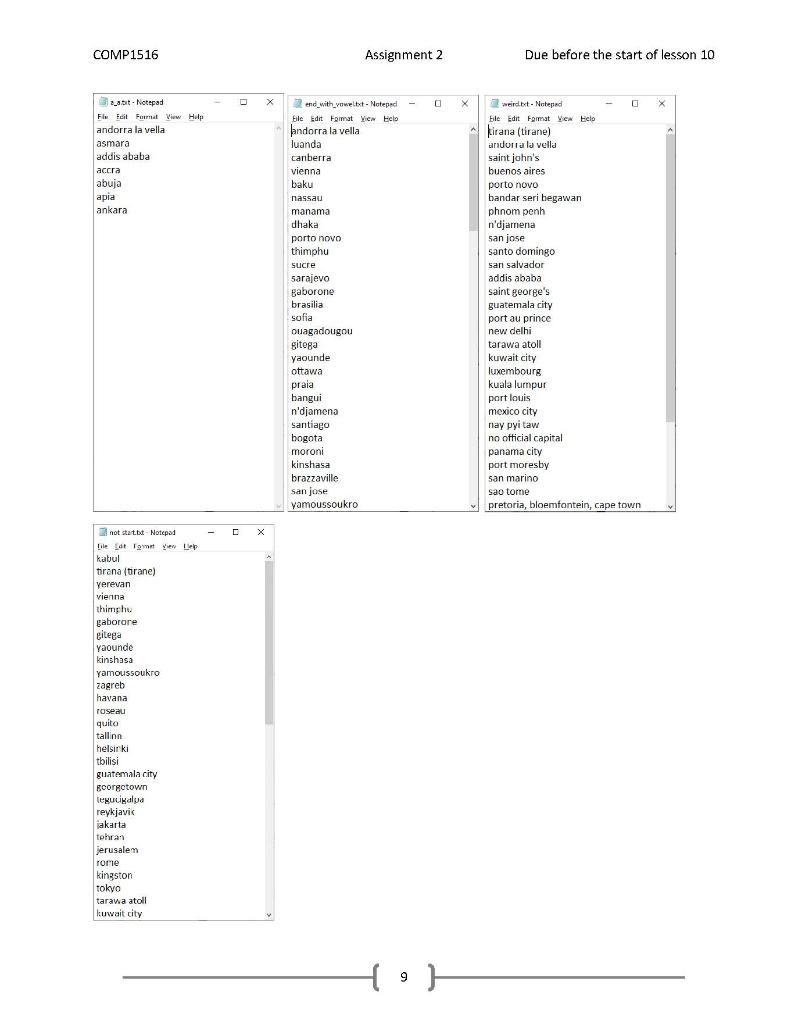 Solved COMP1516 Assignment 2 Due before the start of lesson | Chegg.com