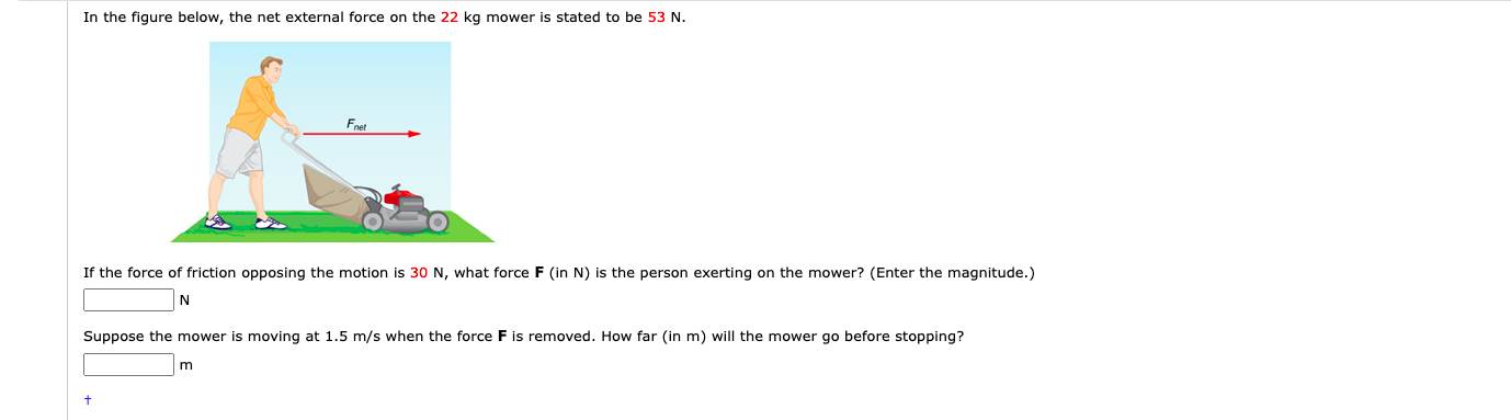 Solved In the figure below, the net external force on the 22 | Chegg.com