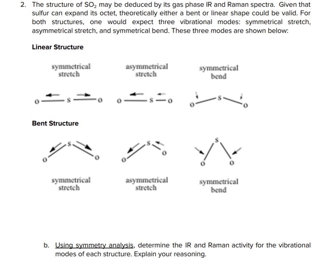Solved 2. The structure of SO2 may be deduced by its gas | Chegg.com