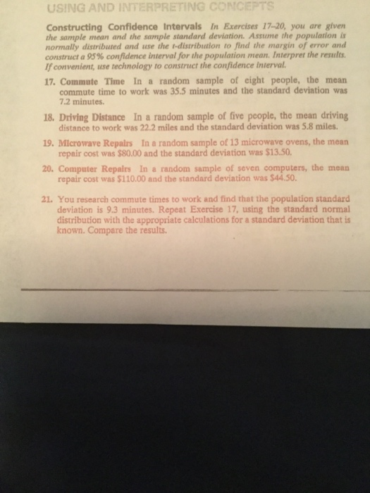 Solved USING AND INTERPRETING CONCEPTS Constructing | Chegg.com