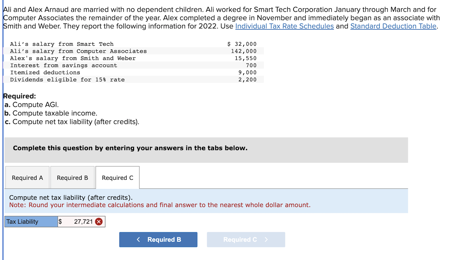 Solved Ali and Alex Arnaud are married with no dependent | Chegg.com