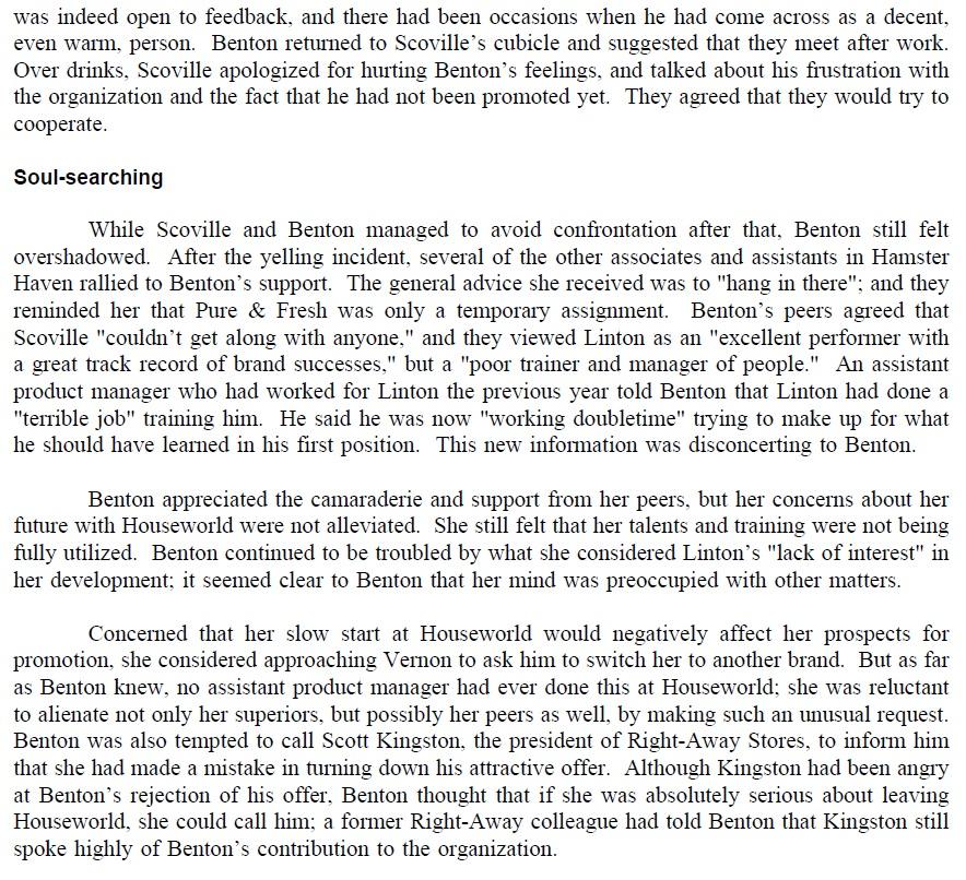 Solved Lisa Benton (A) Case Study (OB, HR Management and | Chegg.com
