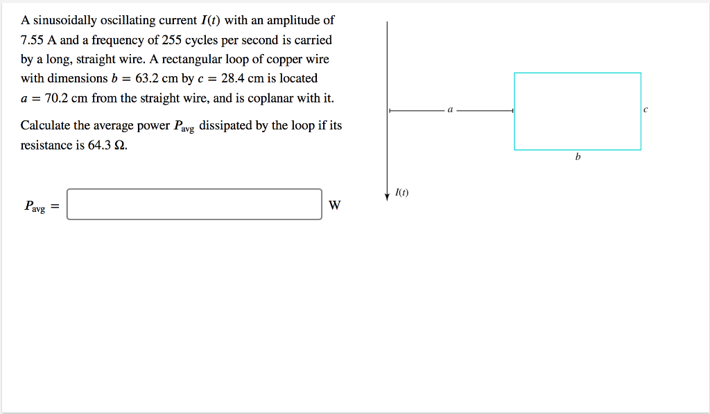 Solved A sinusoidally oscillating current 𝐼(𝑡) with | Chegg.com