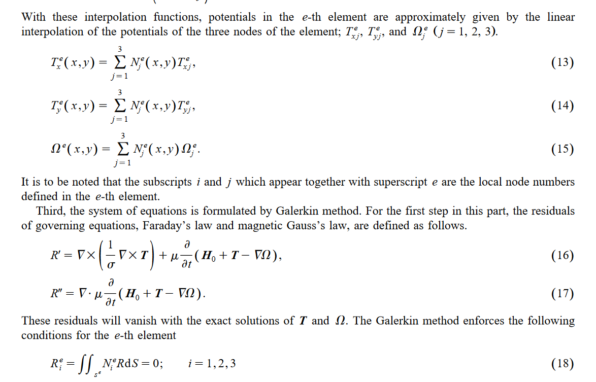 Solved With these interpolation functions, potentials in the | Chegg.com
