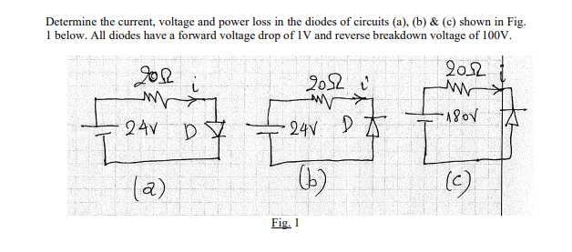 Solved Determine the current, voltage and power loss in the | Chegg.com