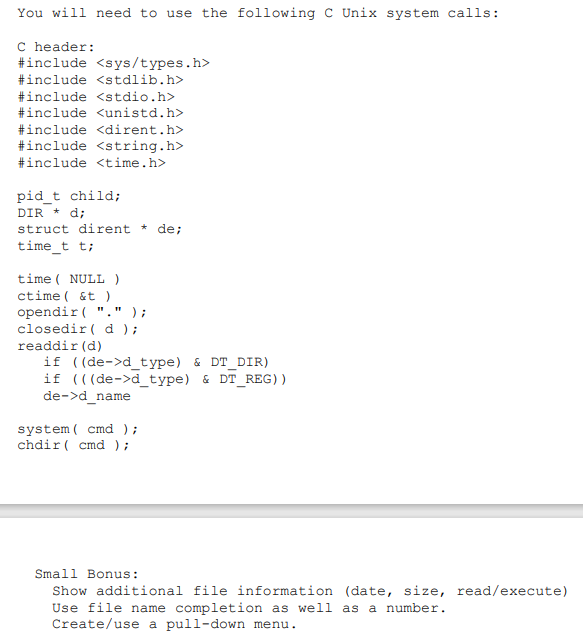 Solved Description: You will develop a very small | Chegg.com