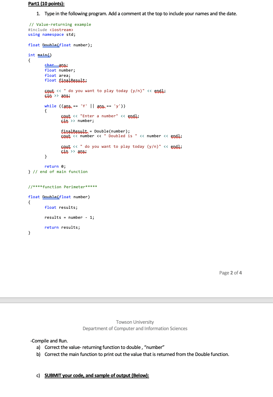 Solved Part1 (10 points): 1. Type in the following program. | Chegg.com