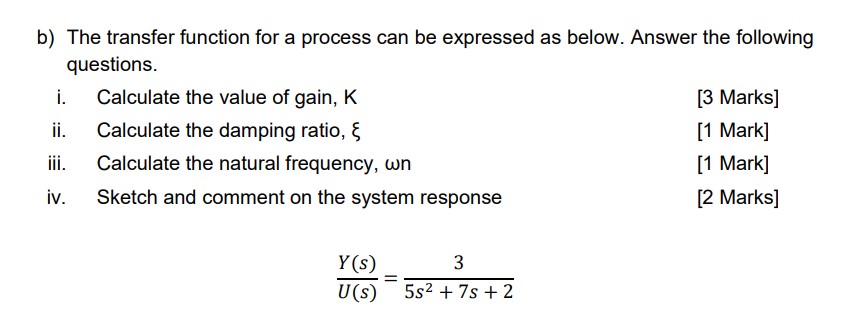 Solved bξ[1 ﻿Mark]iii. Calculate the natural frequency, ωn[1 | Chegg.com