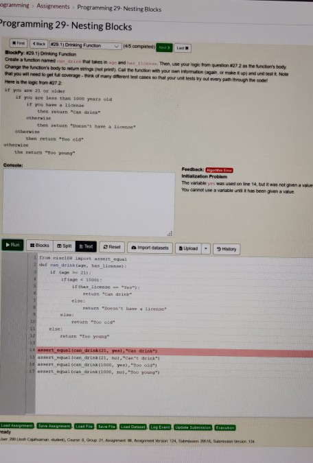 Solved ogramming Assignments Programming 29- Nesting Blocks | Chegg.com
