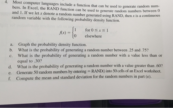 Solved 4. Most computer languages include a function that | Chegg.com