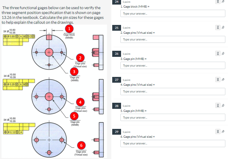 Solved The three functional gages below can be used to | Chegg.com