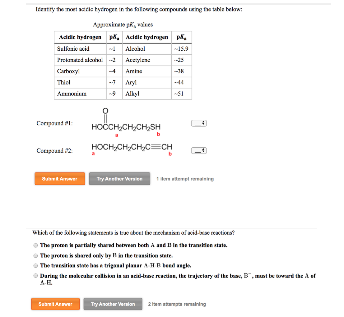Solved Identify the most acidic hydrogen in the following | Chegg.com