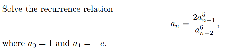 Solved Solve the recurrence relation an=an−262an−15 where | Chegg.com