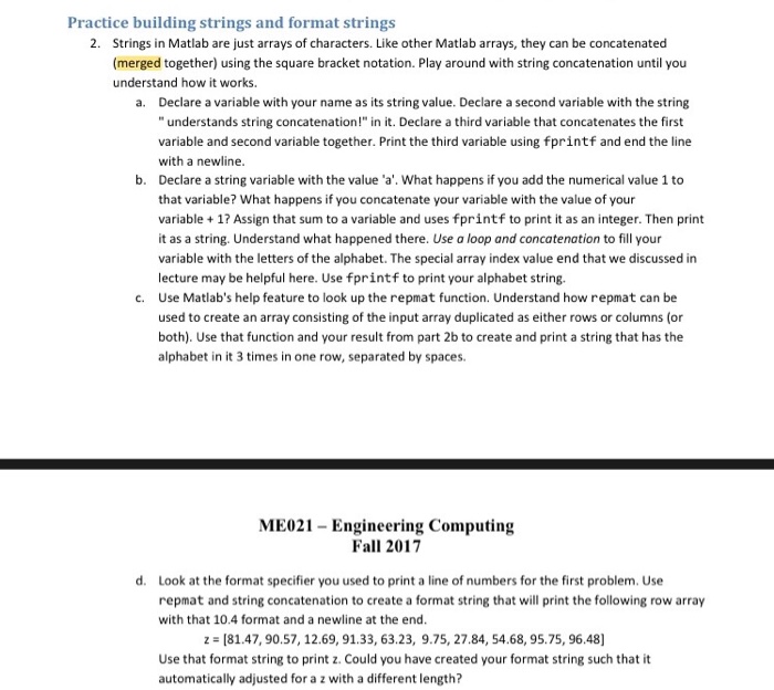 Solved Practice building strings and format strings 2. | Chegg.com