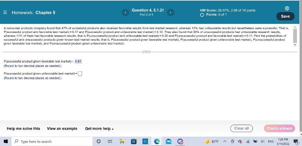 Solved = Homework: Chapter 5 Question 4, 5.1.21 Part 2 of 4 | Chegg.com