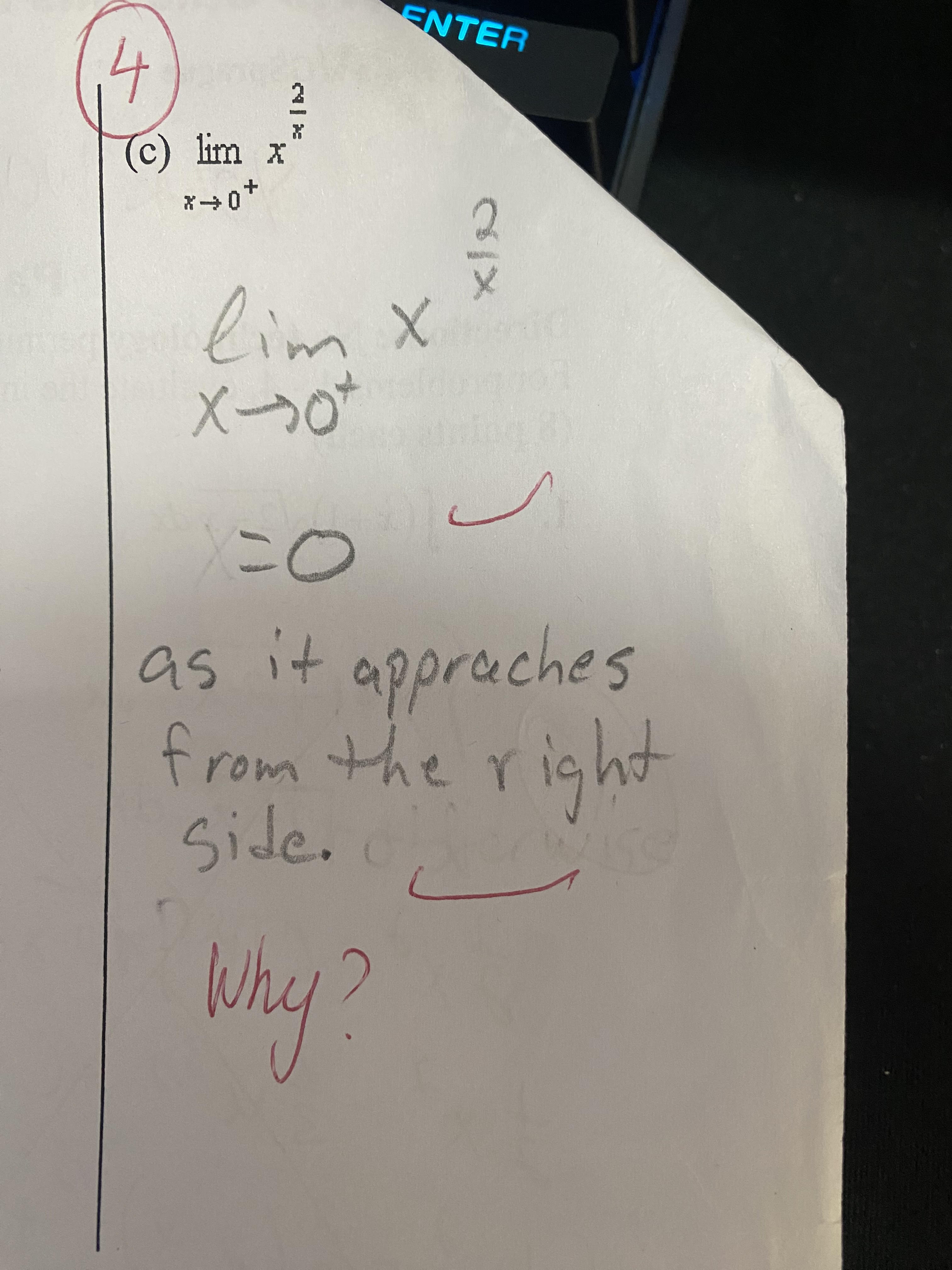 Solved as it appraches from the right side. Why? | Chegg.com