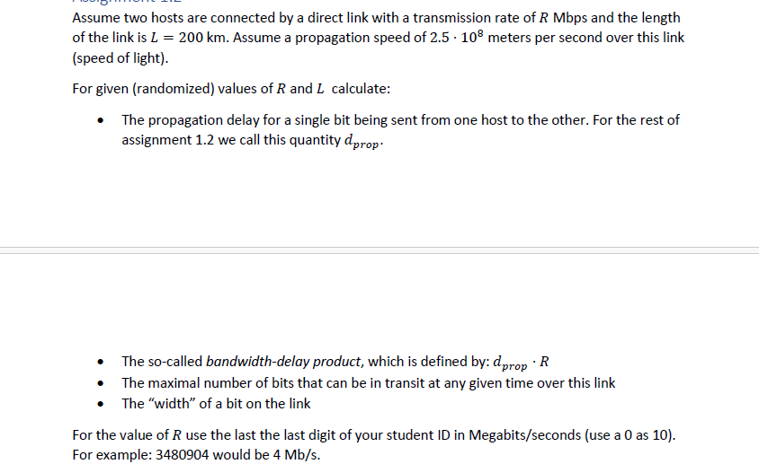Solved Assume two hosts are connected by a direct link with | Chegg.com