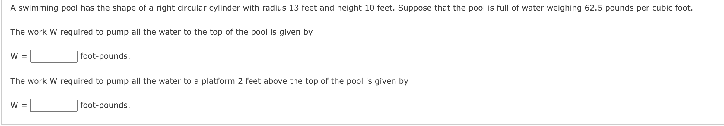 Solved A swimming pool has the shape of a right circular | Chegg.com