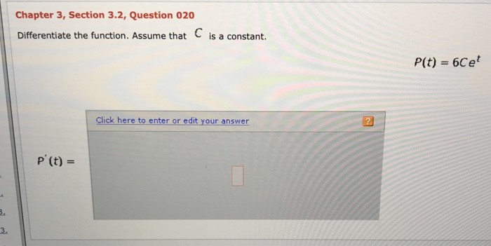 Solved Chapter 3, Section 3.2, Question 020 Differentiate | Chegg.com