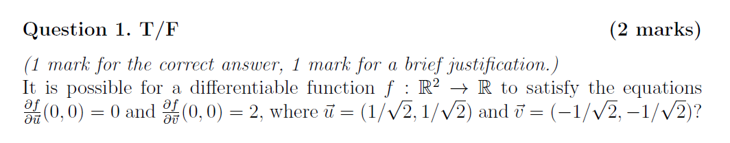 Solved Question 1. T/F (2 marks) (1 mark for the correct | Chegg.com