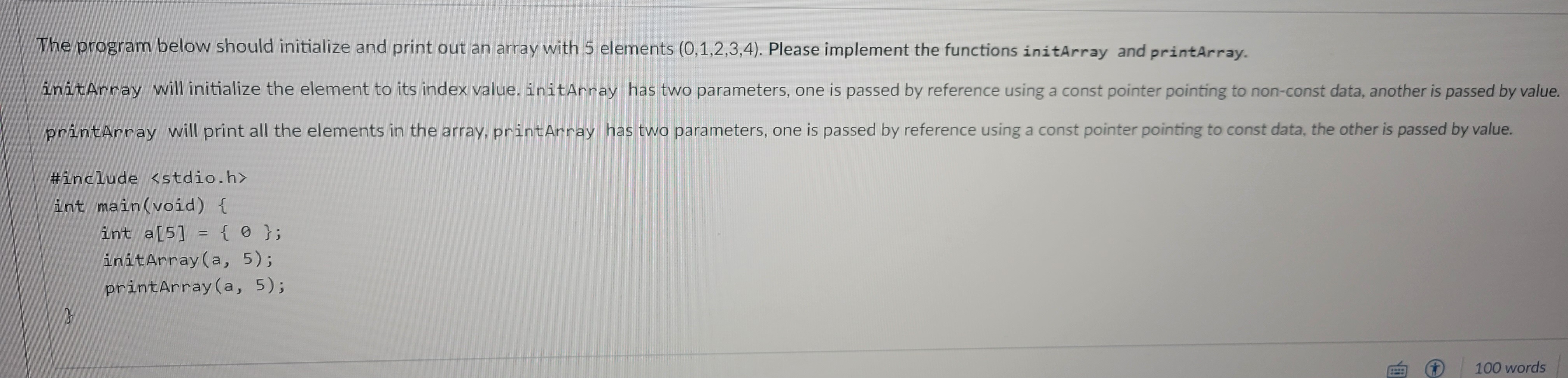 Solved IN C languaage PleaseThe program below should | Chegg.com