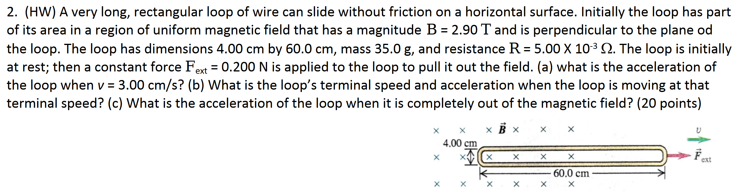Solved 2. (HW) A very long, rectangular loop of wire can | Chegg.com