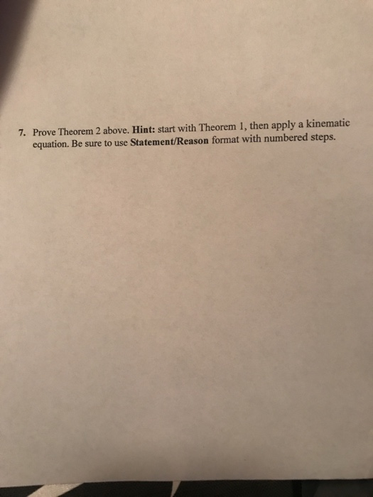 Prove Theorem 2 above. Hint: start with Theorem 1, | Chegg.com