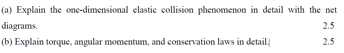 Solved (a) Explain the one-dimensional elastic collision | Chegg.com