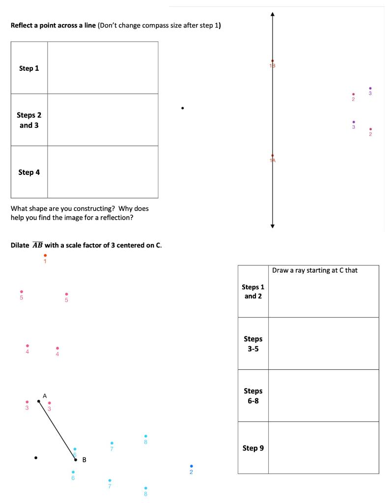 Reflect a point across a line (Don't change compass | Chegg.com