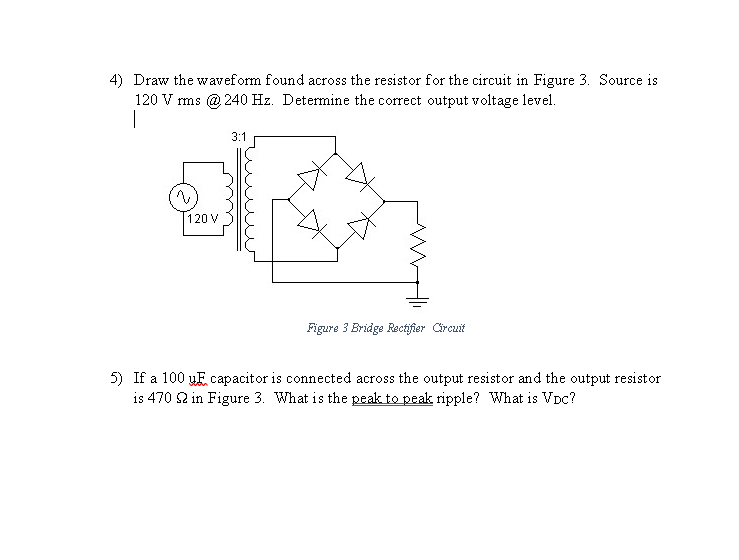 Solved 4) Draw the waveform found across the resistor for | Chegg.com