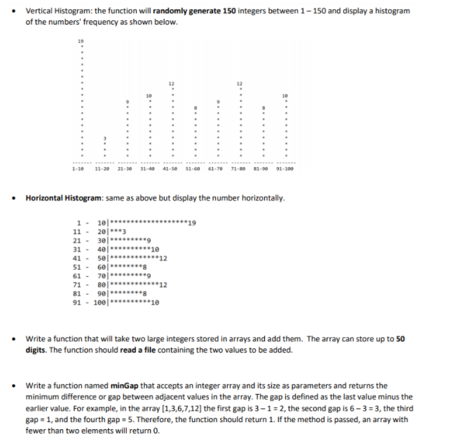 Solved Vertical Histogram: the function will randomly | Chegg.com