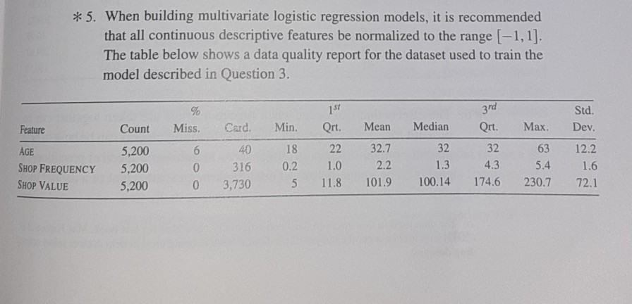 Solved * 5. When building multivariate logistic regression | Chegg.com