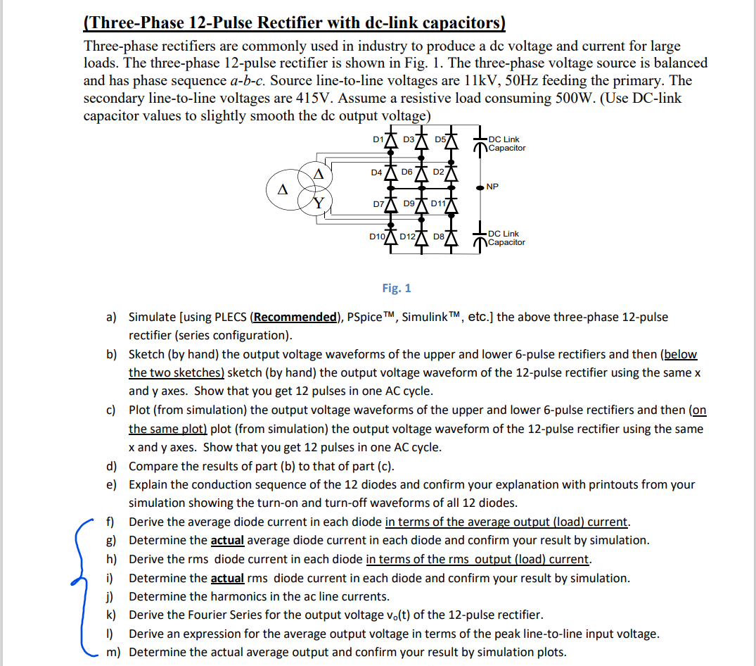 Three Phase 12 Pulse Rectifier With Dc Link