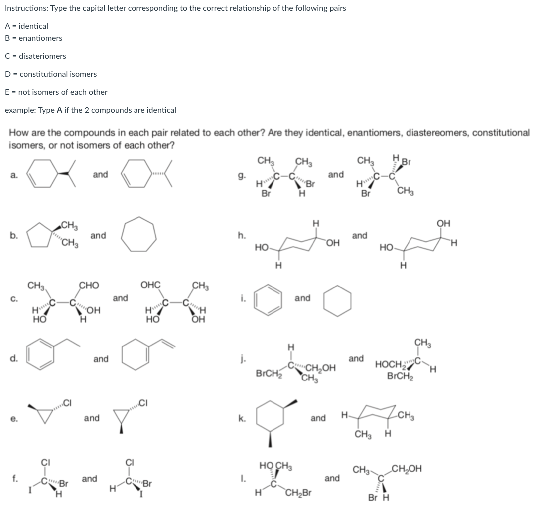 Solved Use the corresponding letter codes shown below to | Chegg.com