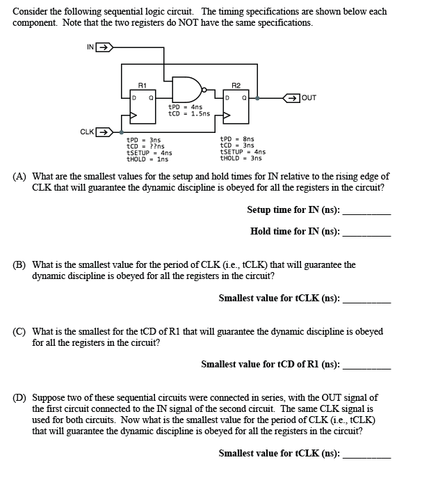 Solved Consider the following sequential logic circuit. The | Chegg.com