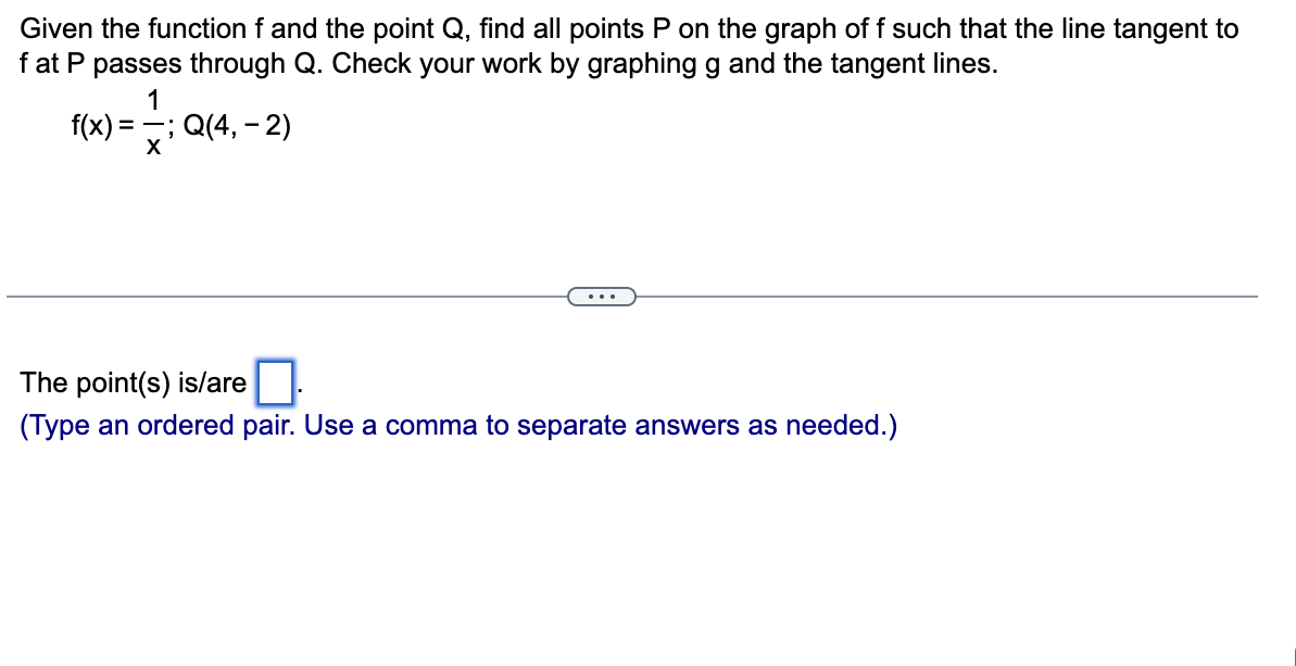 Solved Given the function f and the point Q, find all points | Chegg.com