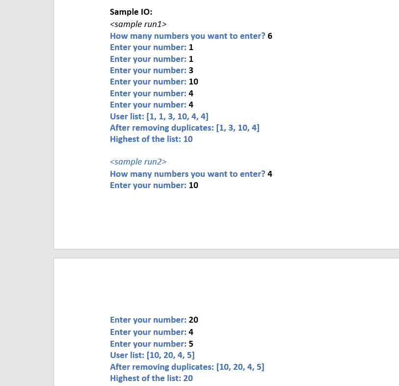 Solved Topics: Input, list, looping Problem Statement: | Chegg.com
