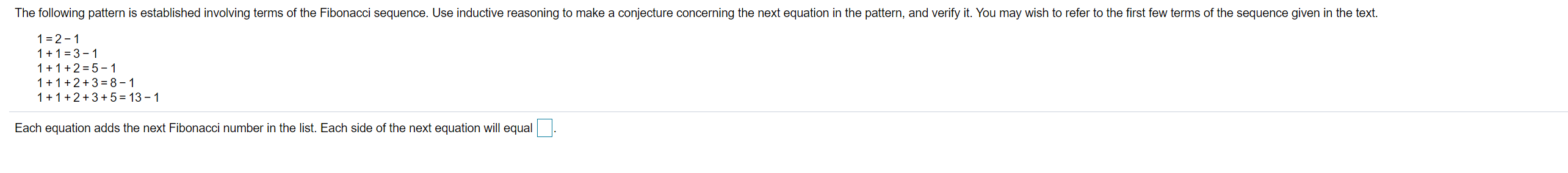 Solved The following pattern is established involving terms | Chegg.com