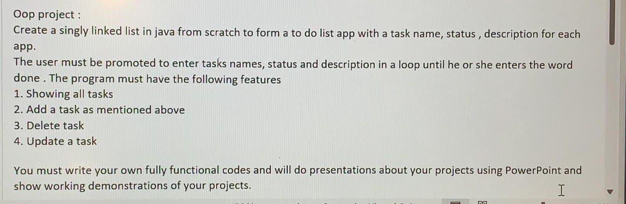Solved Oop project : Create a singly linked list in java | Chegg.com