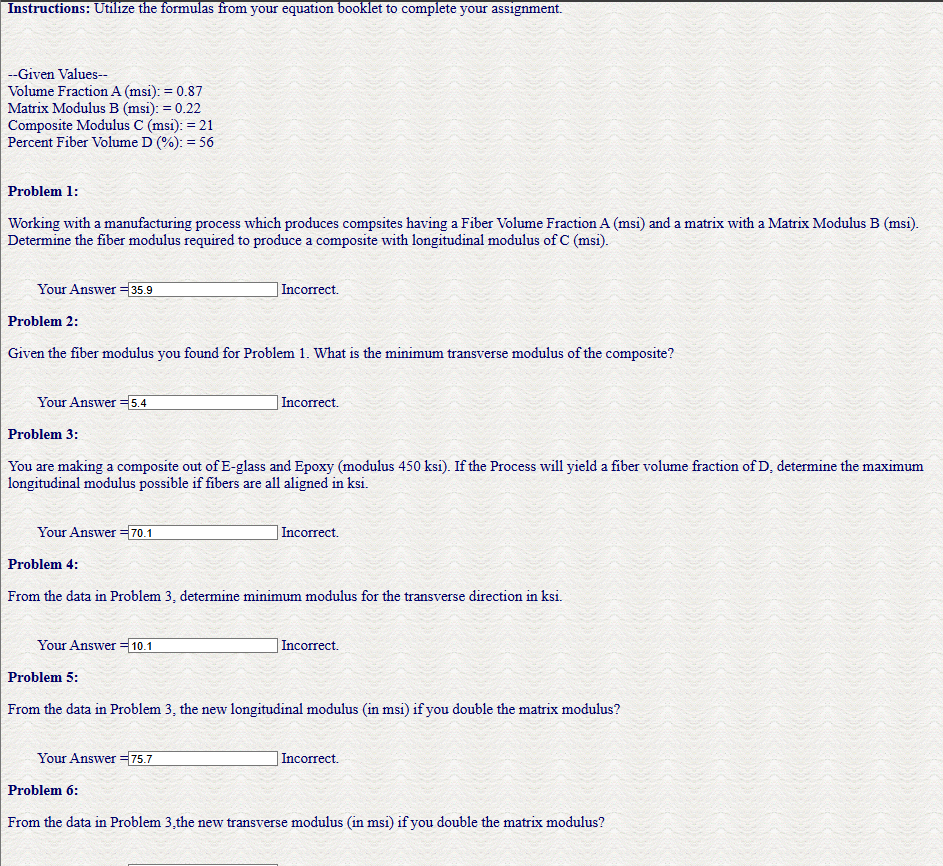 Solved Instructions: Utilize the formulas from your equation | Chegg.com