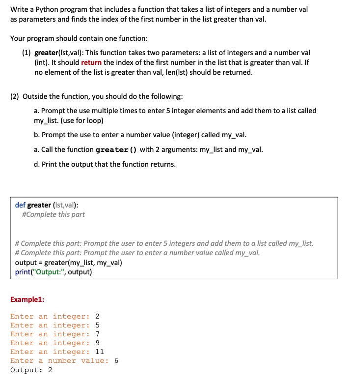 Solved Write a Python program that includes a function that | Chegg.com