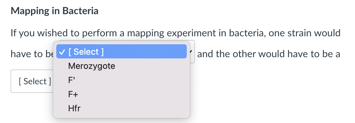 Solved Mapping in Bacteria If you wished to perform a | Chegg.com