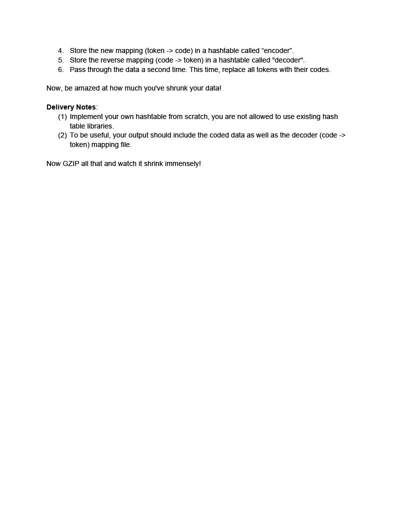Solved Simple Data Compression CS 10C Programming Assignment | Chegg.com
