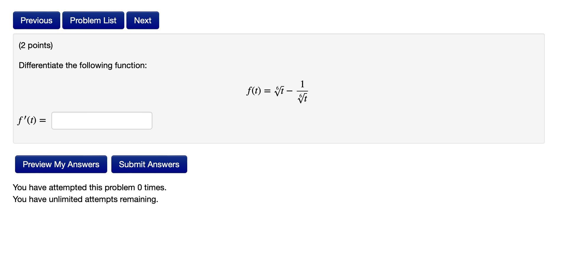(2 ﻿points)Differentiate the following | Chegg.com