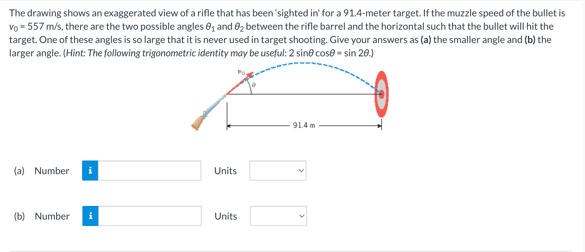 Solved The drawing shows an exaggerated view of a rifle that | Chegg.com