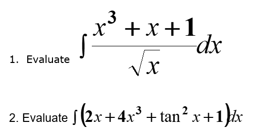 Solved ∫xx3+x+1dx∫(2x+4x3+tan2x+1)dx | Chegg.com