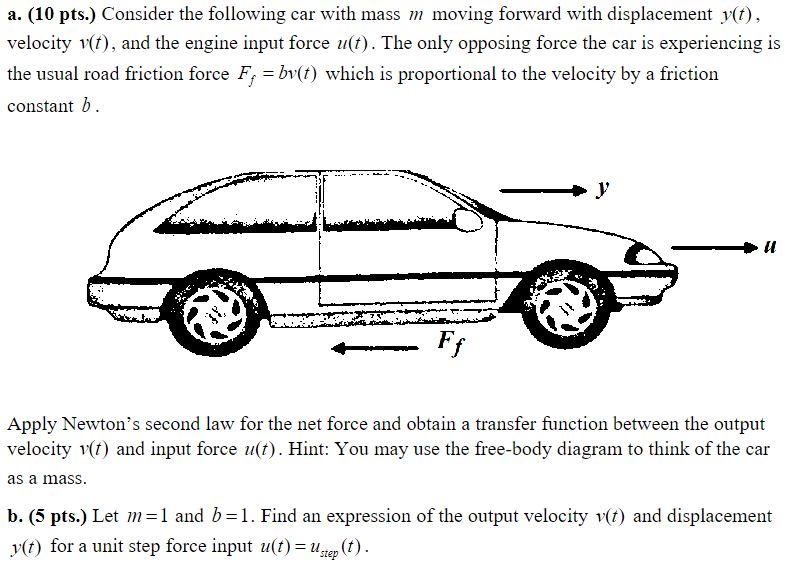 Solved a. (10 pts.) Consider the following car with mass m | Chegg.com