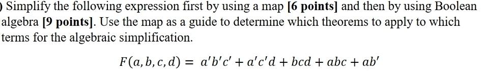 Solved Simplify the following expression first by using a | Chegg.com