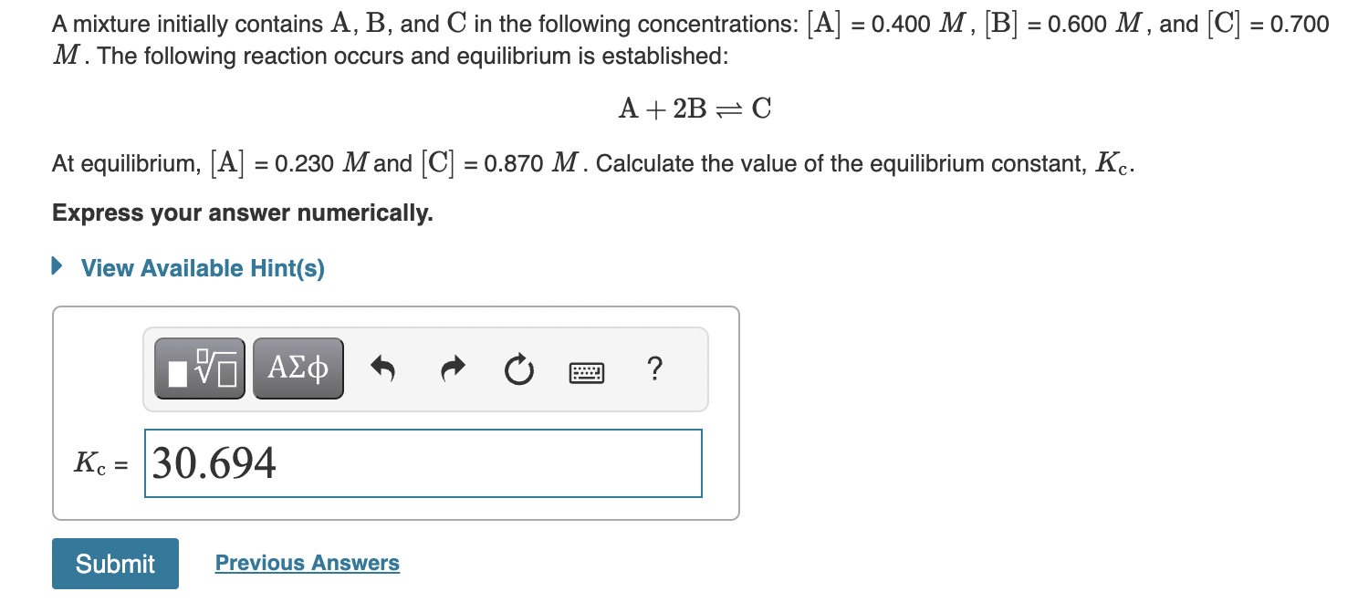 Solved A mixture initially contains A,B, and C in the | Chegg.com